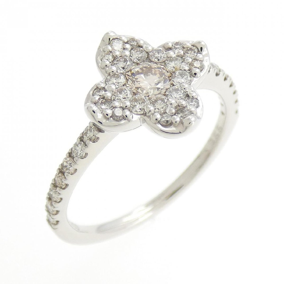 Yahoo!オークション - PT フラワー ダイヤモンド リング 0.55CT