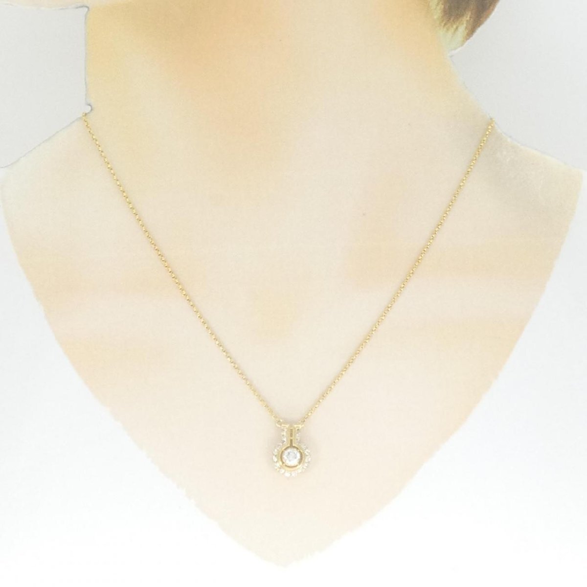 Yahoo!オークション - K18YG ダイヤモンド ネックレス 0.34CT