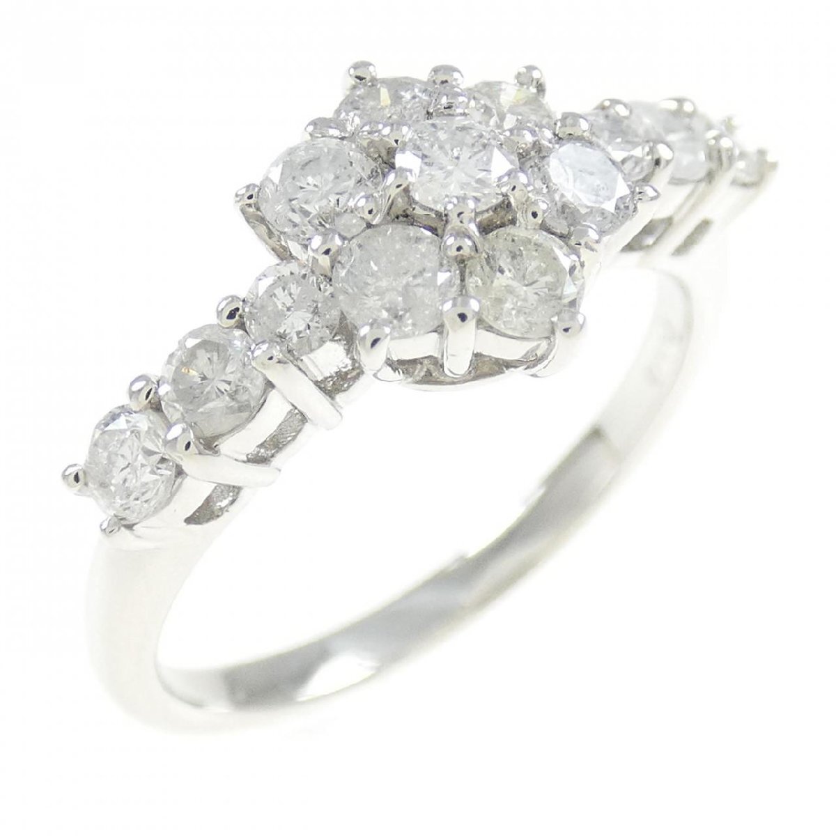 Yahoo!オークション - PT フラワー ダイヤモンド リング 0.80CT