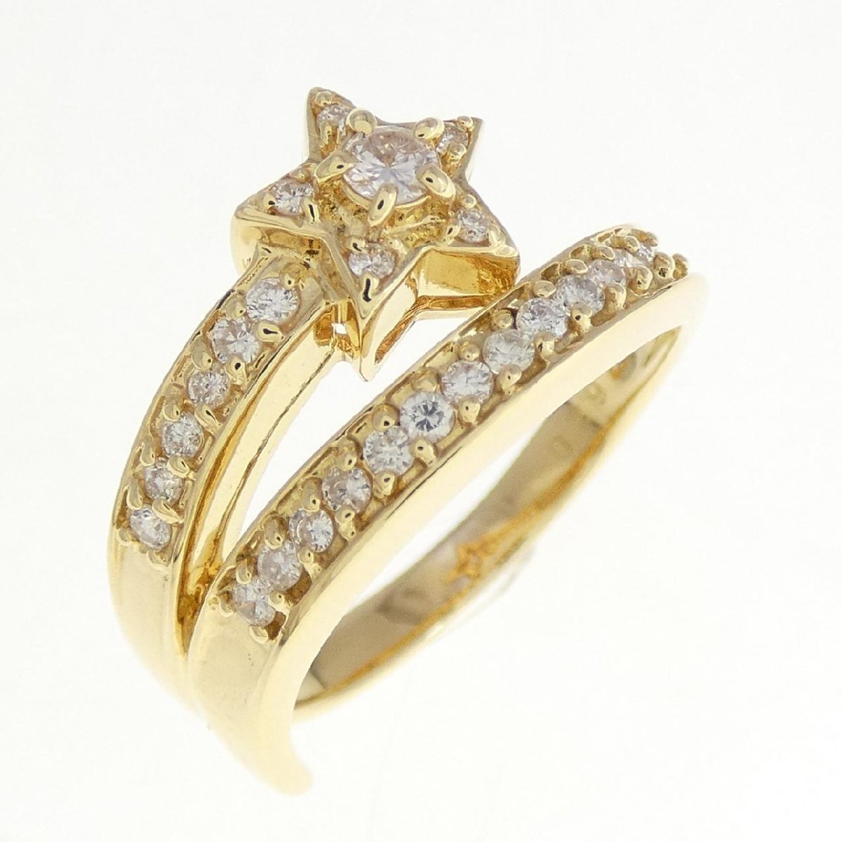 Yahoo!オークション - K18YG スター ダイヤモンド リング 0.29CT