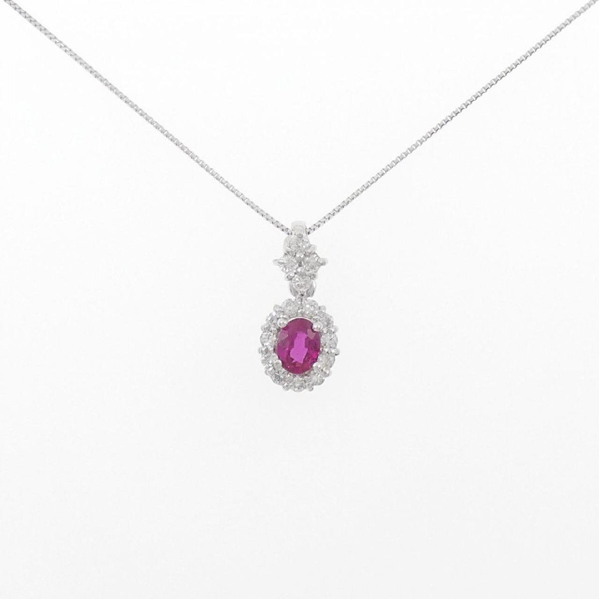 Yahoo!オークション - K18WG ルビー ネックレス 0.37CT