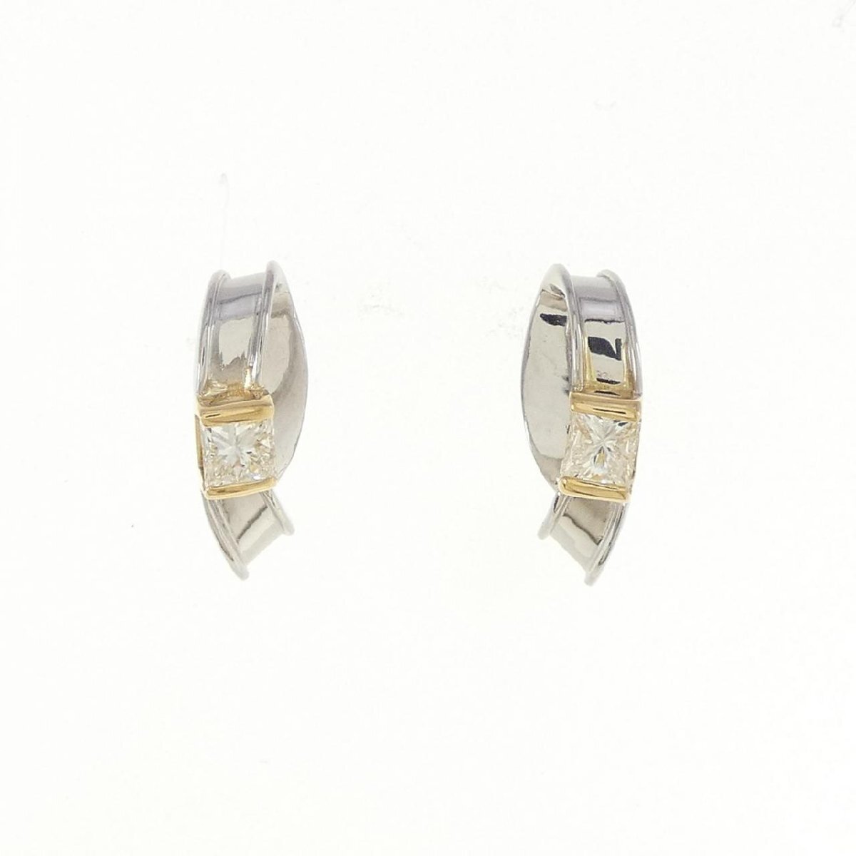 Yahoo!オークション - PT/K18YG ダイヤモンド ピアス 0.43CT