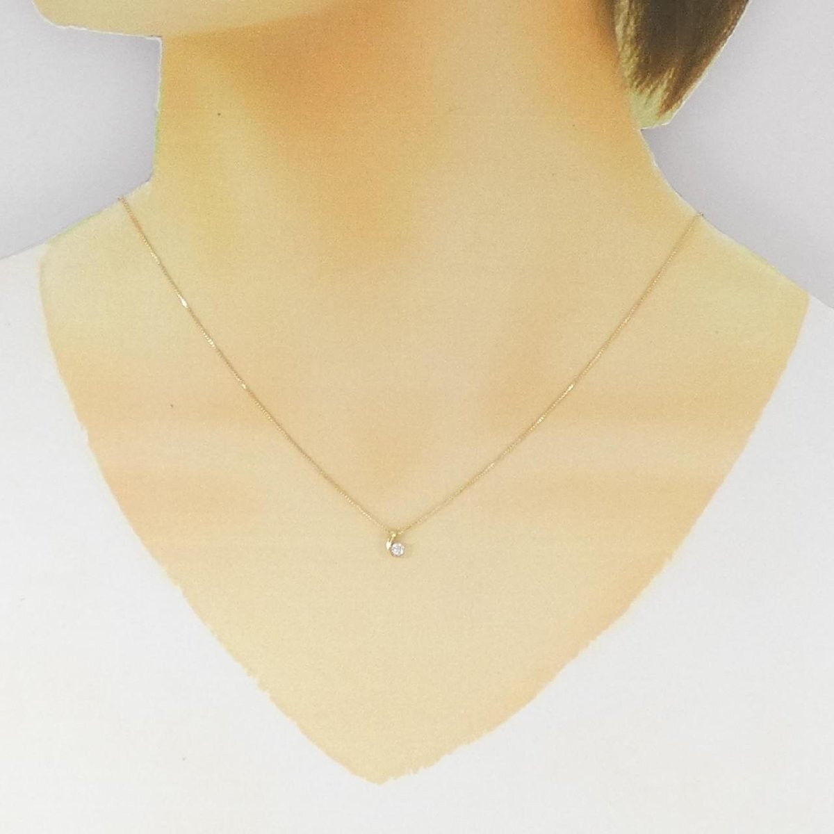 Yahoo!オークション - K18YG ダイヤモンド ネックレス 0.08CT