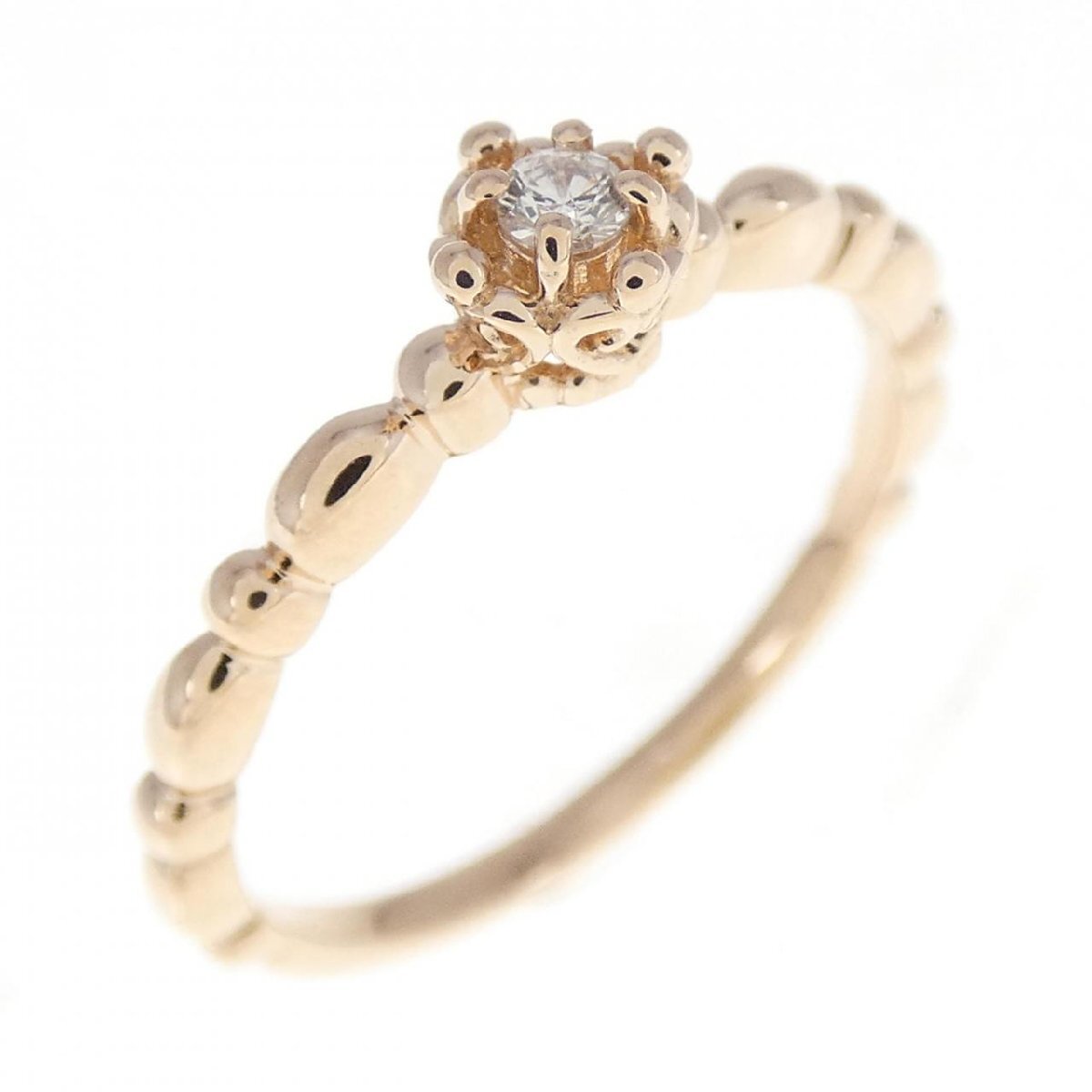 Yahoo!オークション - K10PG ダイヤモンド リング 0.03CT