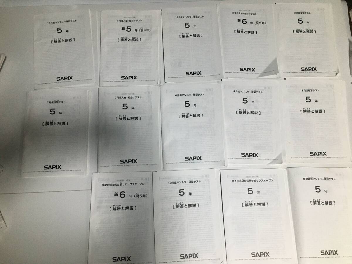 Yahoo!オークション - サピックス SAPIX 小5 5年 マンスリー確...