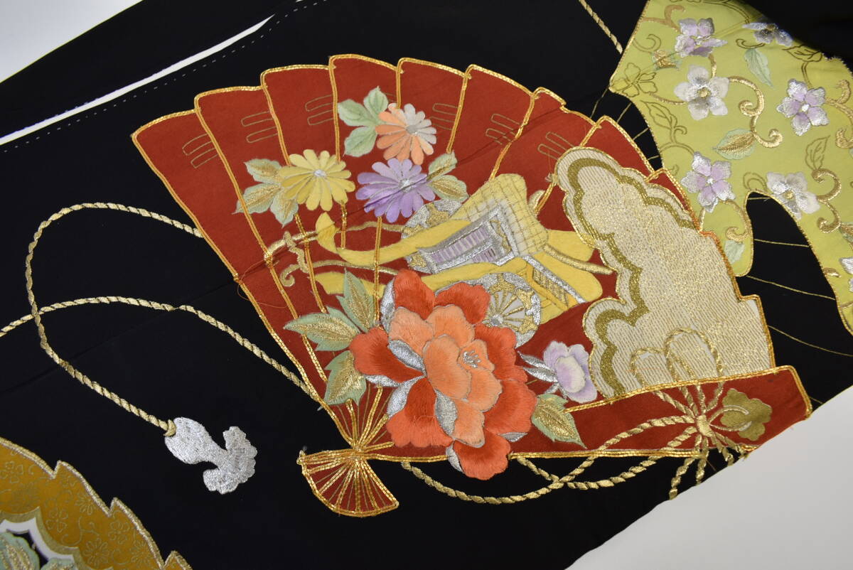 Yahoo!オークション - 【きものや】A170 すべて正絹 黒留袖 江戸妻 縮...