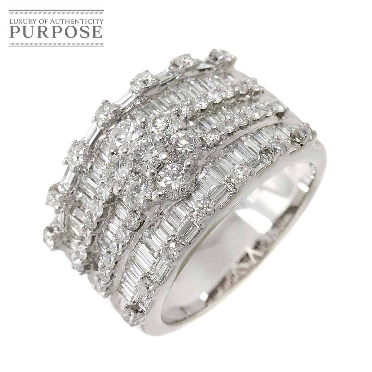 Yahoo!オークション - リング 14号 ダイヤ 1.18ct/1.34ct K18 WG ホワ...