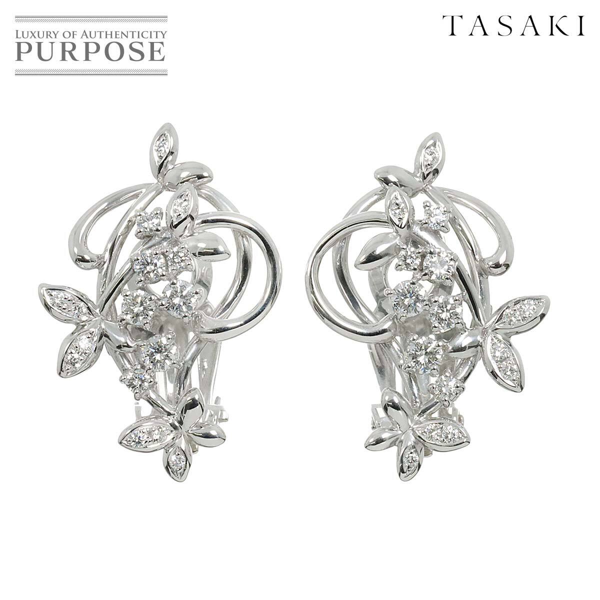 Yahoo!オークション - タサキ TASAKI ダイヤ 0.55ct/0.55ct イヤリング...