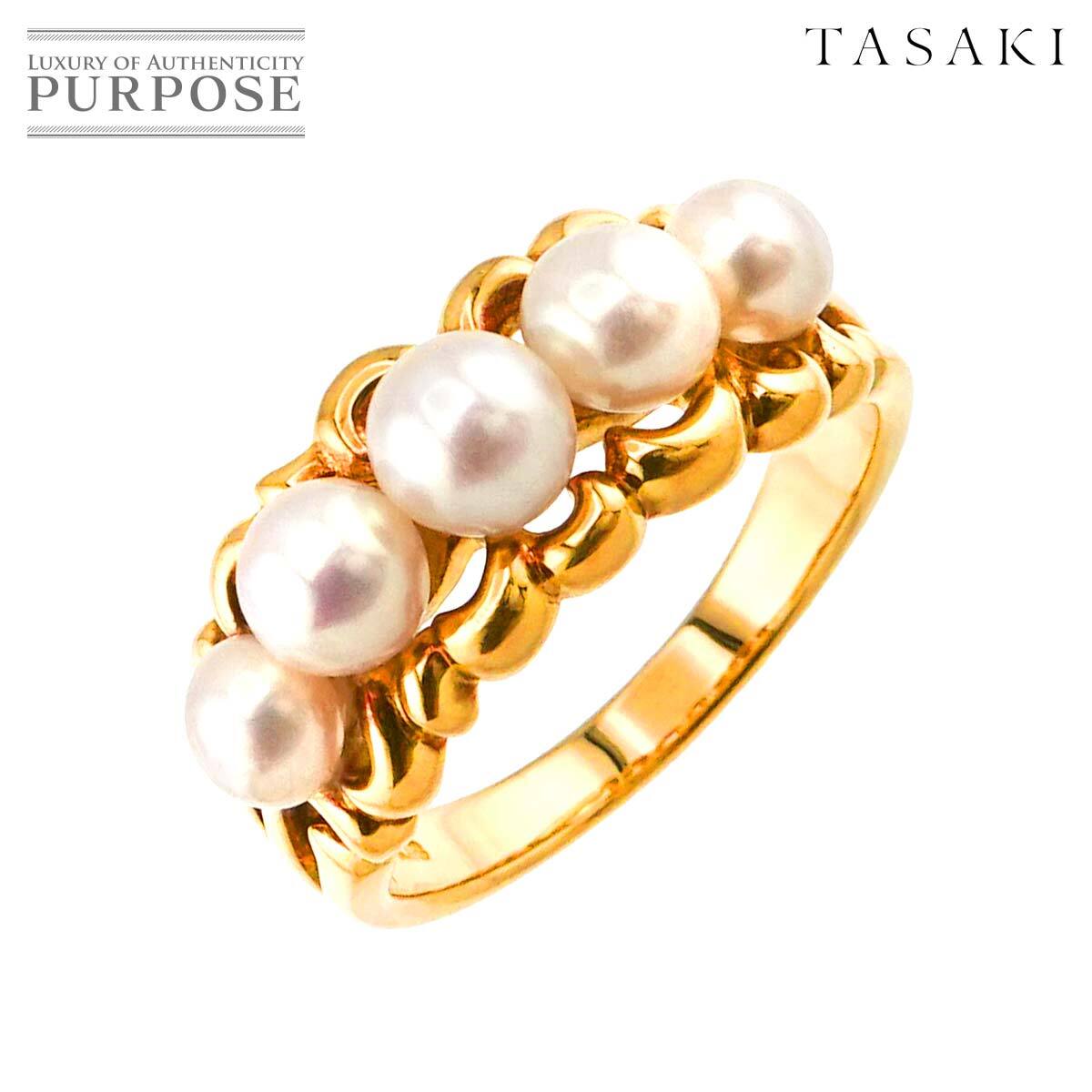 Yahoo!オークション - タサキ TASAKI 15号 リング アコヤ真珠 5.2-4.2m...