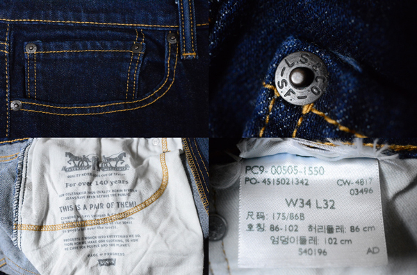 Yahoo!オークション - 廃盤 60年代復刻ヴィンテージ W34 リーバイス505...