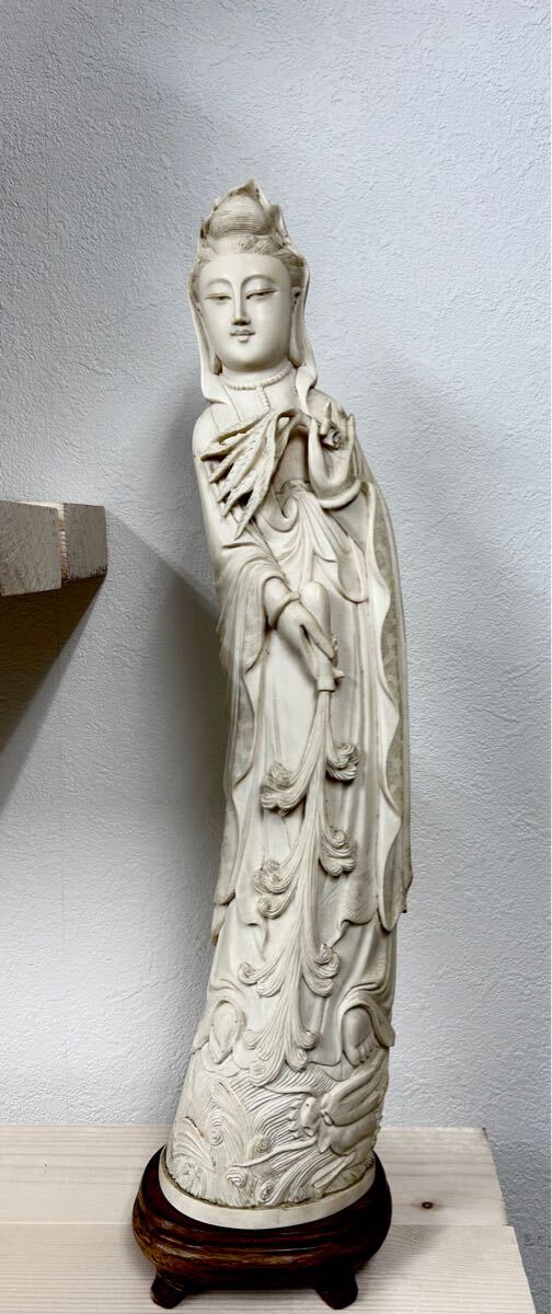 Yahoo!オークション - 【逸】C061 置物 仏教美術 菩薩 天然素材 白材 ...