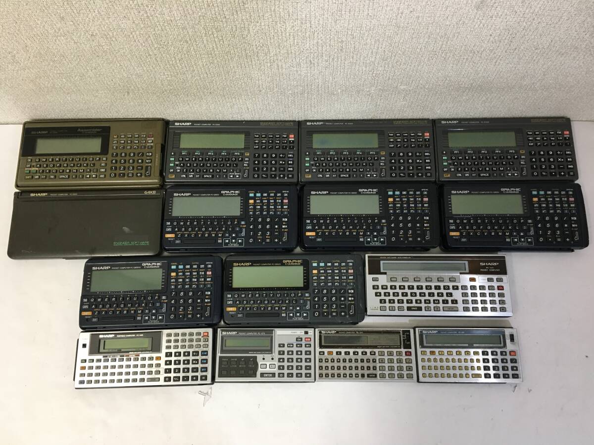 C663 SHARP ポケットコンピュータ ポケコン 15台 まとめ売り PC-G850VS PC-E650 PC-E500 RAMカード CE-2H64M カナモジュール CE-157 他 ...