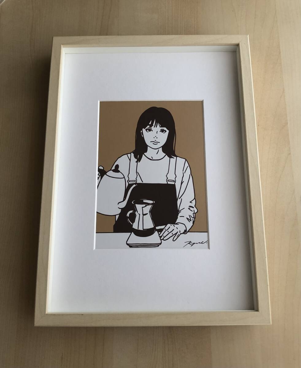 Yahoo!オークション - kj額装品 KYNE 貴重イラスト A4額入り 印刷サイ...