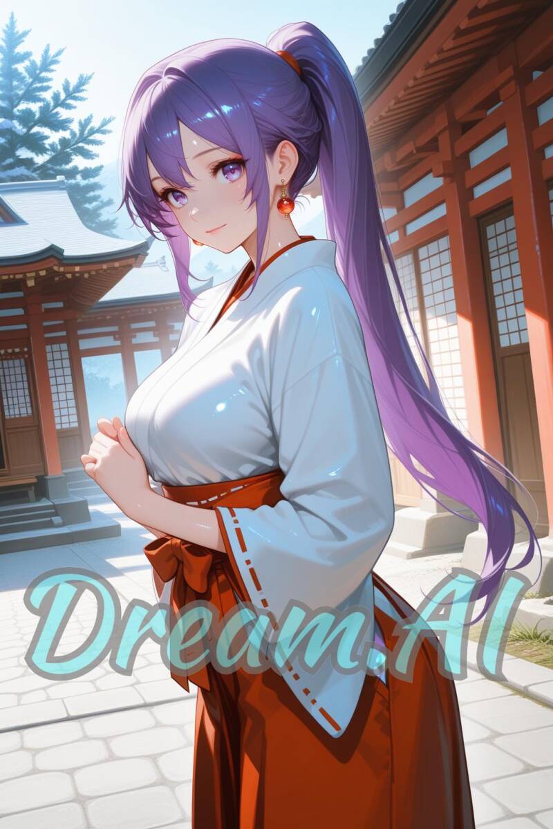 Yahoo!オークション - O5268 巫女 オリジナル ポスター 高画質 A4 イラ...