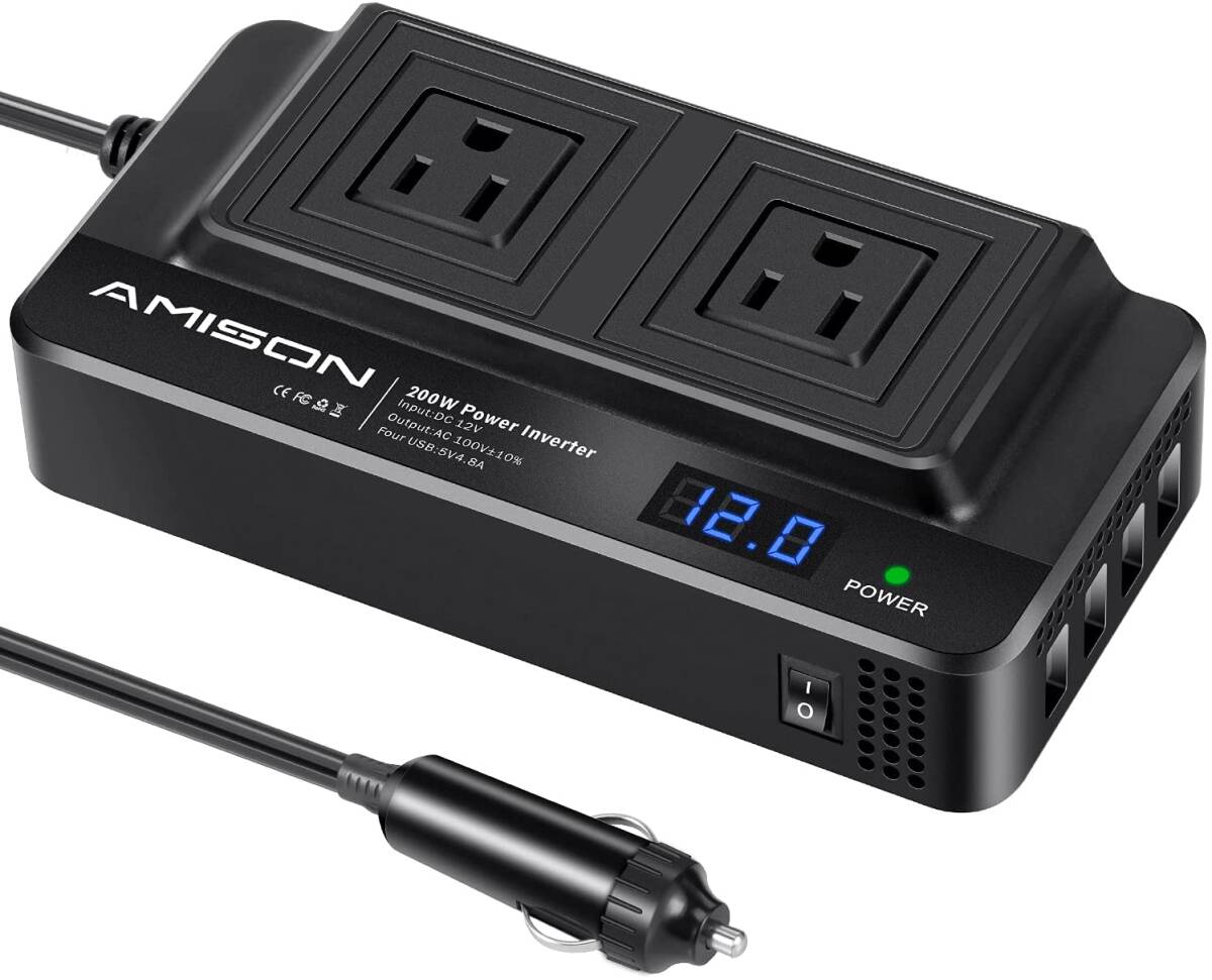 Yahoo!オークション - Amison インバーター 200w シガーソケットコンセ...