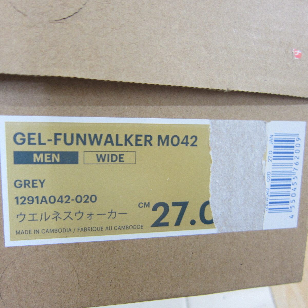 Yahoo!オークション - 新品箱付 GEL-FUNWALKER M042 27cm 灰 4E サイド...