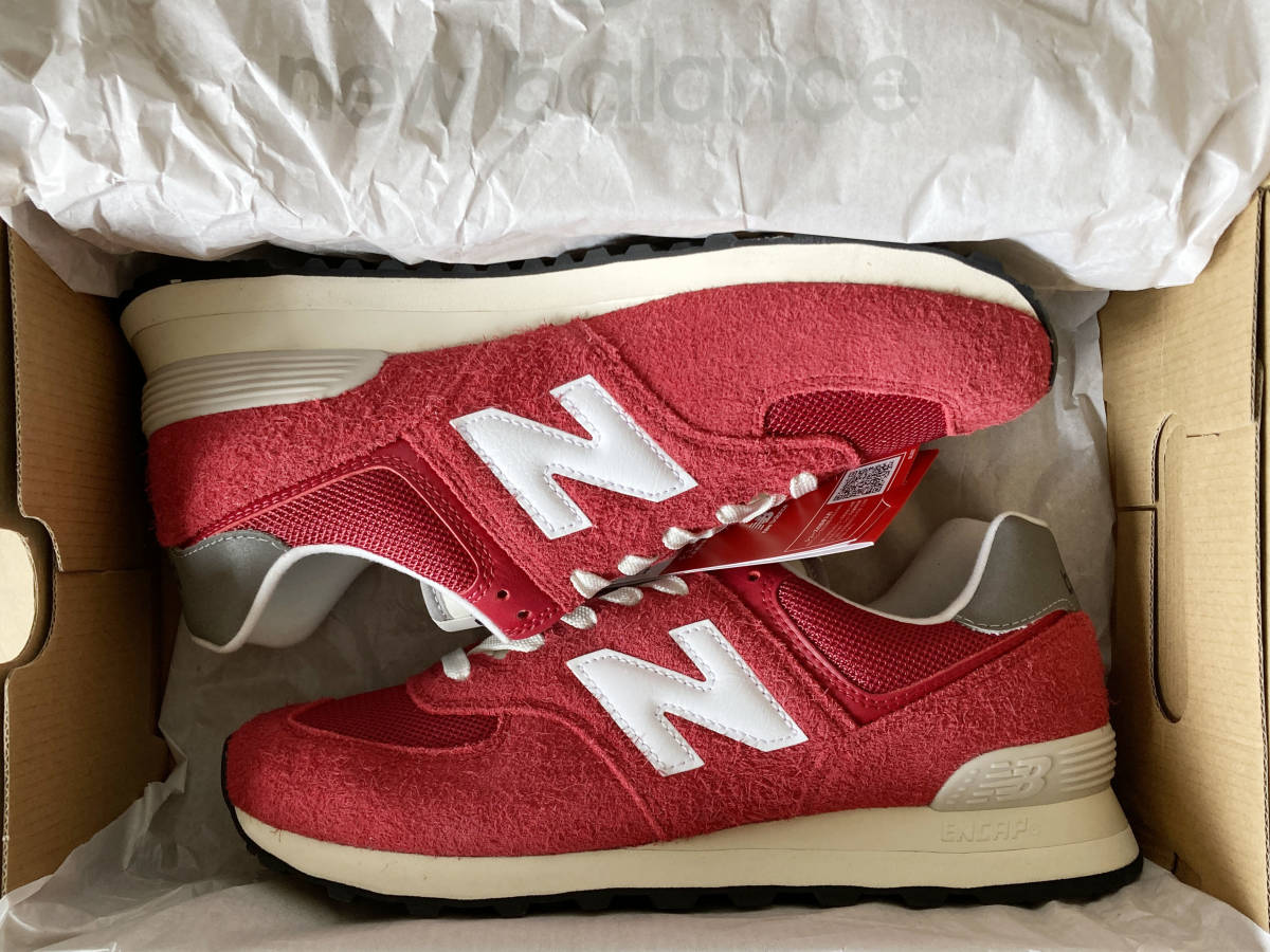 Yahoo!オークション - 【定番 574】 27cm 赤 ニューバランス NEW BALAN...