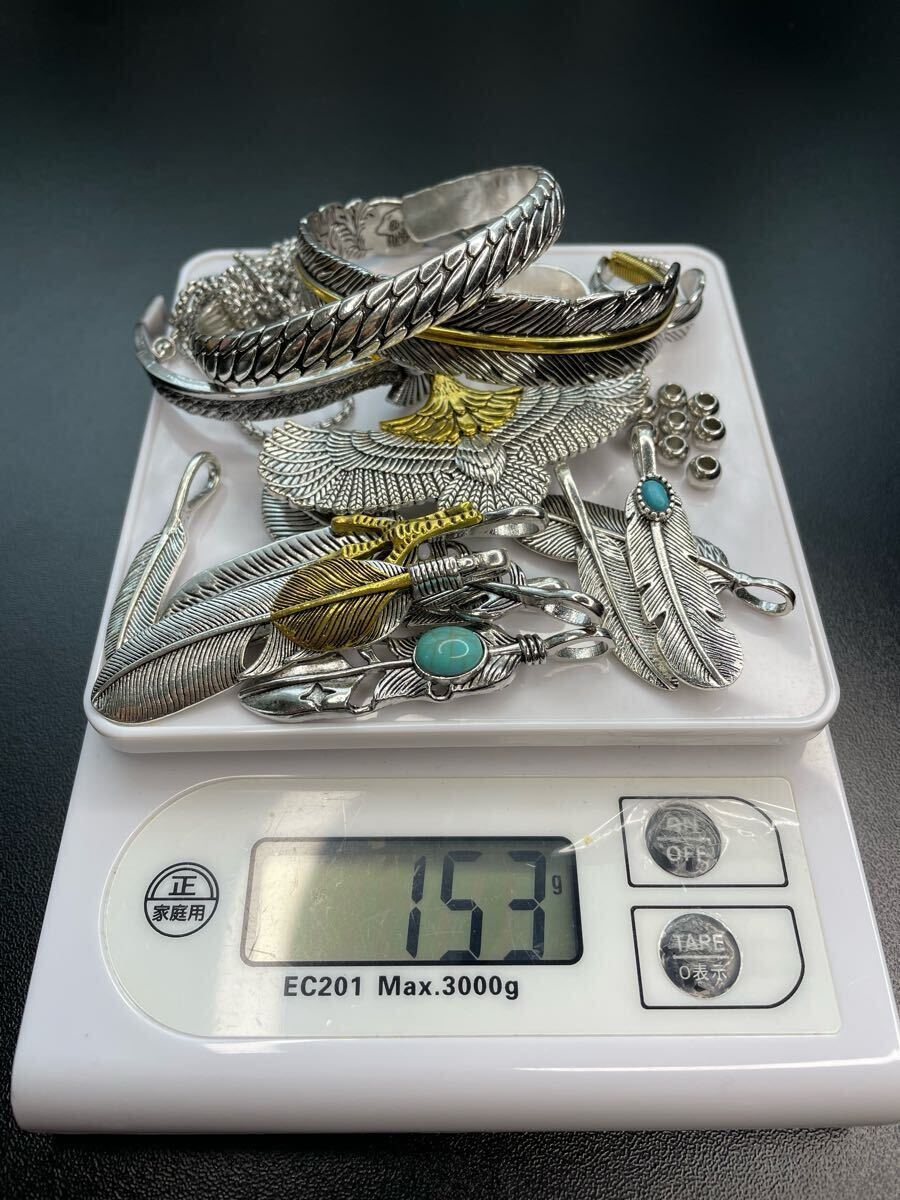 Yahoo!オークション - シルバー925 フェザー イーグル バングル インデ...