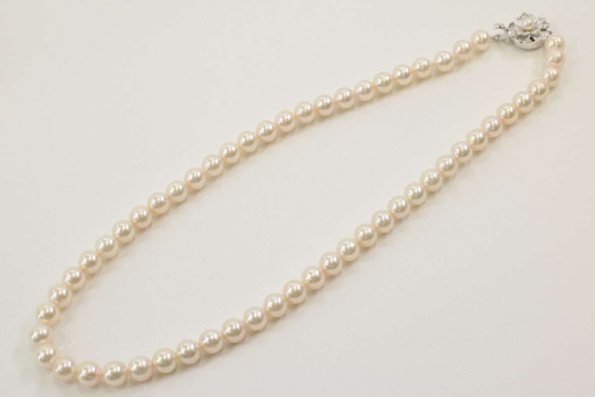 2点 本真珠 パール 留め具シルバー 約6.9-7.4mm珠 ネックレス K14WG 約7.3mm珠 イヤリング レディース アクセサリー 4517-A(その他)｜売買されたオークション情報 ...