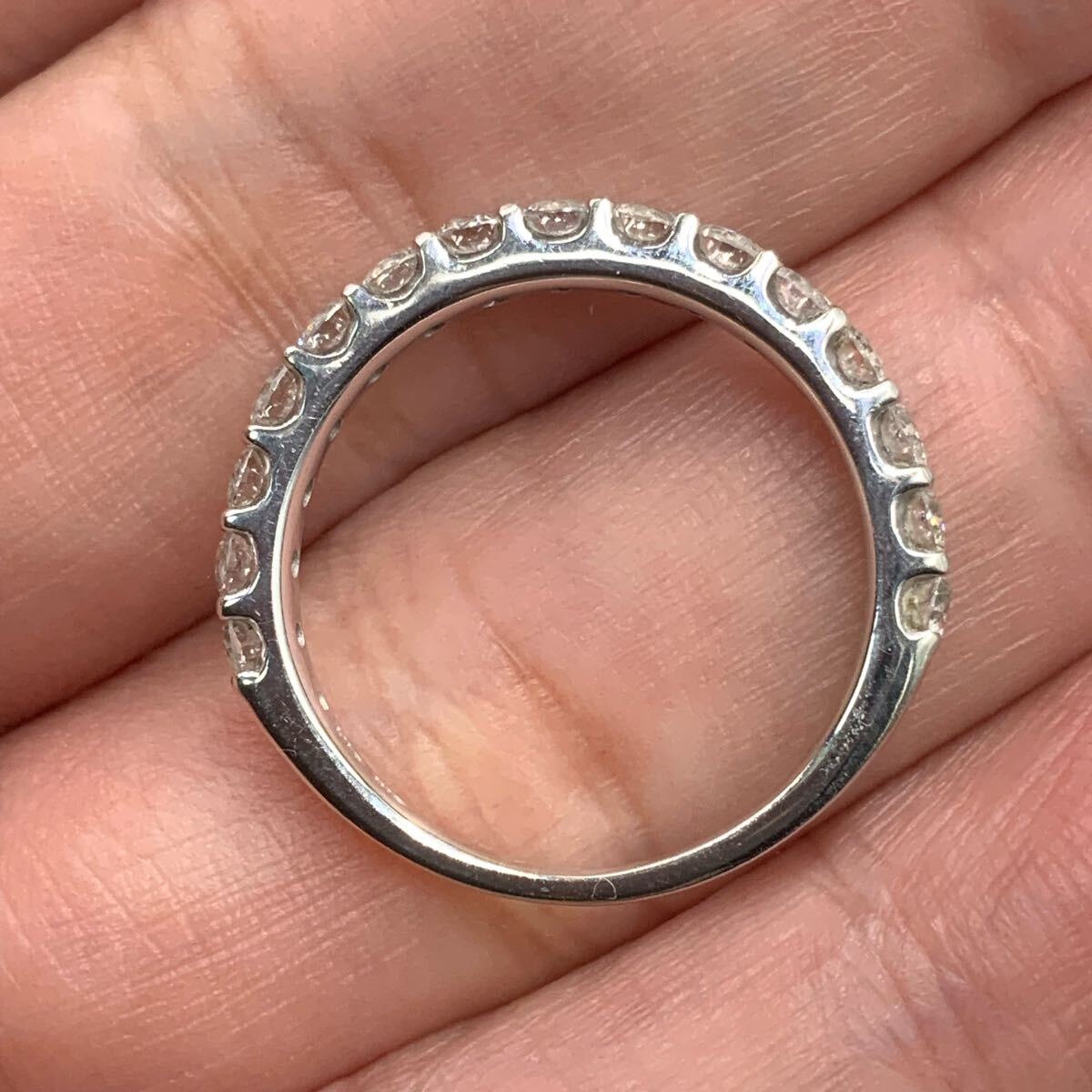 Yahoo!オークション - 1ct ハーフエタニティ リング K18WG 3.3g エステ...