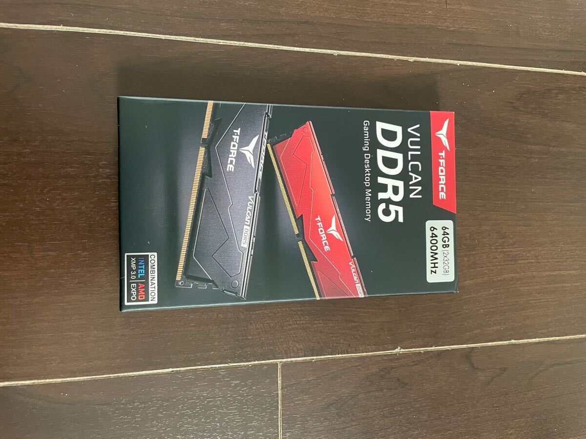 Team DDR5 6400Mhz PC5-51200 32GBx2枚 64GBkit Vulcanシリーズ デスクトップ用メモリ UDIMM XMP3.0準拠 ハイスピードタイプ(その他 ...
