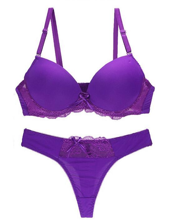 Yahoo!オークション - 新入荷85D/L 紫 ブラ＆ショーツセット レディー...