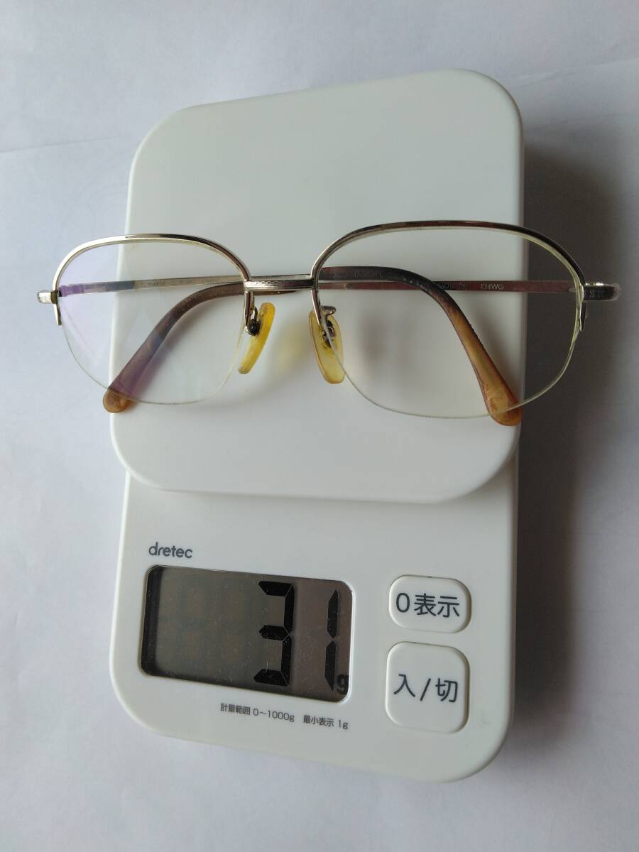 Yahoo!オークション - 14KWG無垢 ハーフリム 総重量31グラム