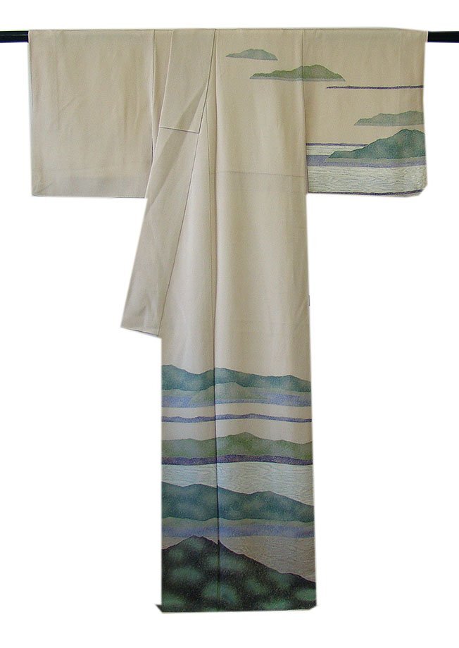 Yahoo!オークション - 時代屋 裄66.3cm 作家物 極上縮緬地 本加工染...