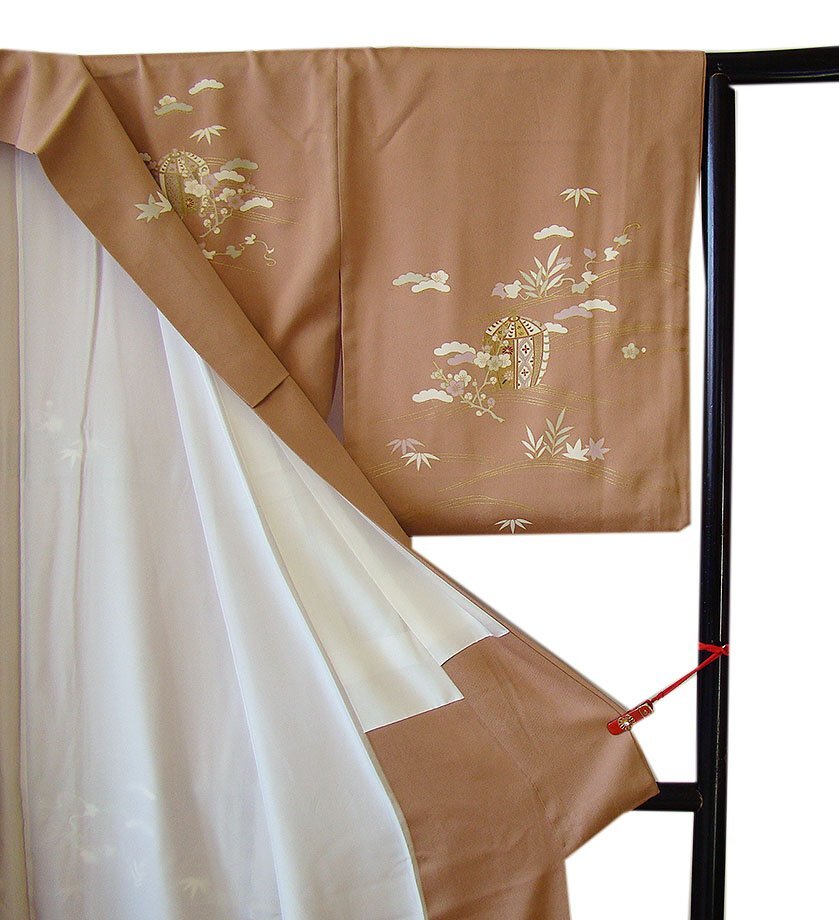 時代屋 裄70.1cm ロング寸 紋意匠地 金彩加工染 附下げ 訪問着 正絹 仕立上り 袷 丸に橘 160cm 168cm HH1843(仕立て上がり)｜売買されたオークション情報、yahoo ...