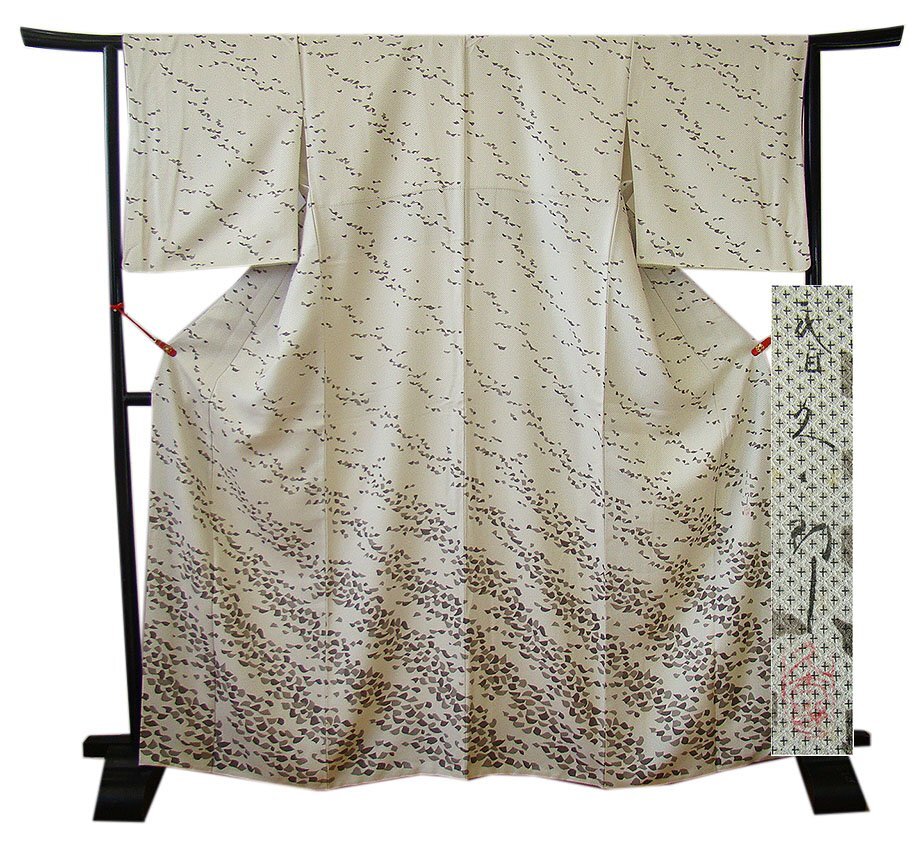 Yahoo!オークション - 時代屋 裄70.1cm 川村久太郎 極上縮緬地 附下...