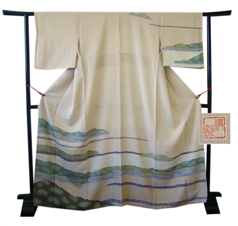 時代屋 裄66.3cm 作家物 極上縮緬地 本加工染柄 附下げ 訪問着 正絹 仕立上り 袷 154cm 160cm HH1750(仕立て上がり)｜売買されたオークション情報、yahooの商品 ...