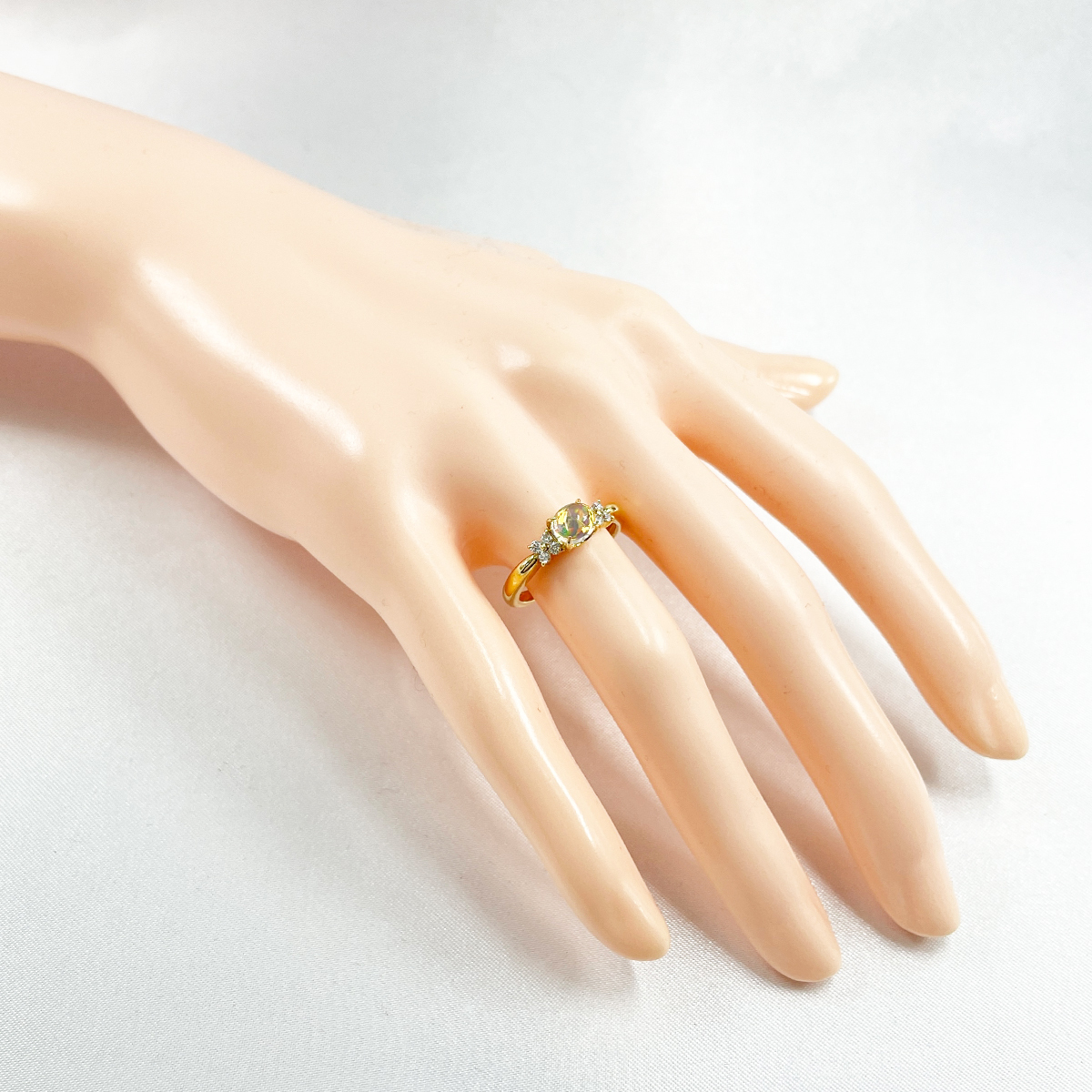 Yahoo!オークション - K18 天然オパール 0.45ct 天然ダイヤモンド 0.12...