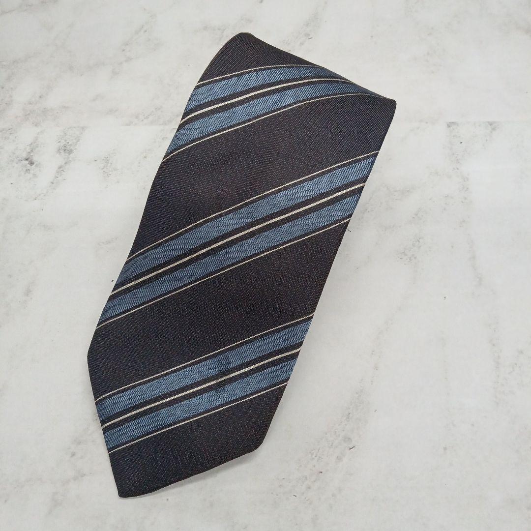 Yahoo!オークション - フランコスパーダ ネクタイ 茶色 水色 ストライ...