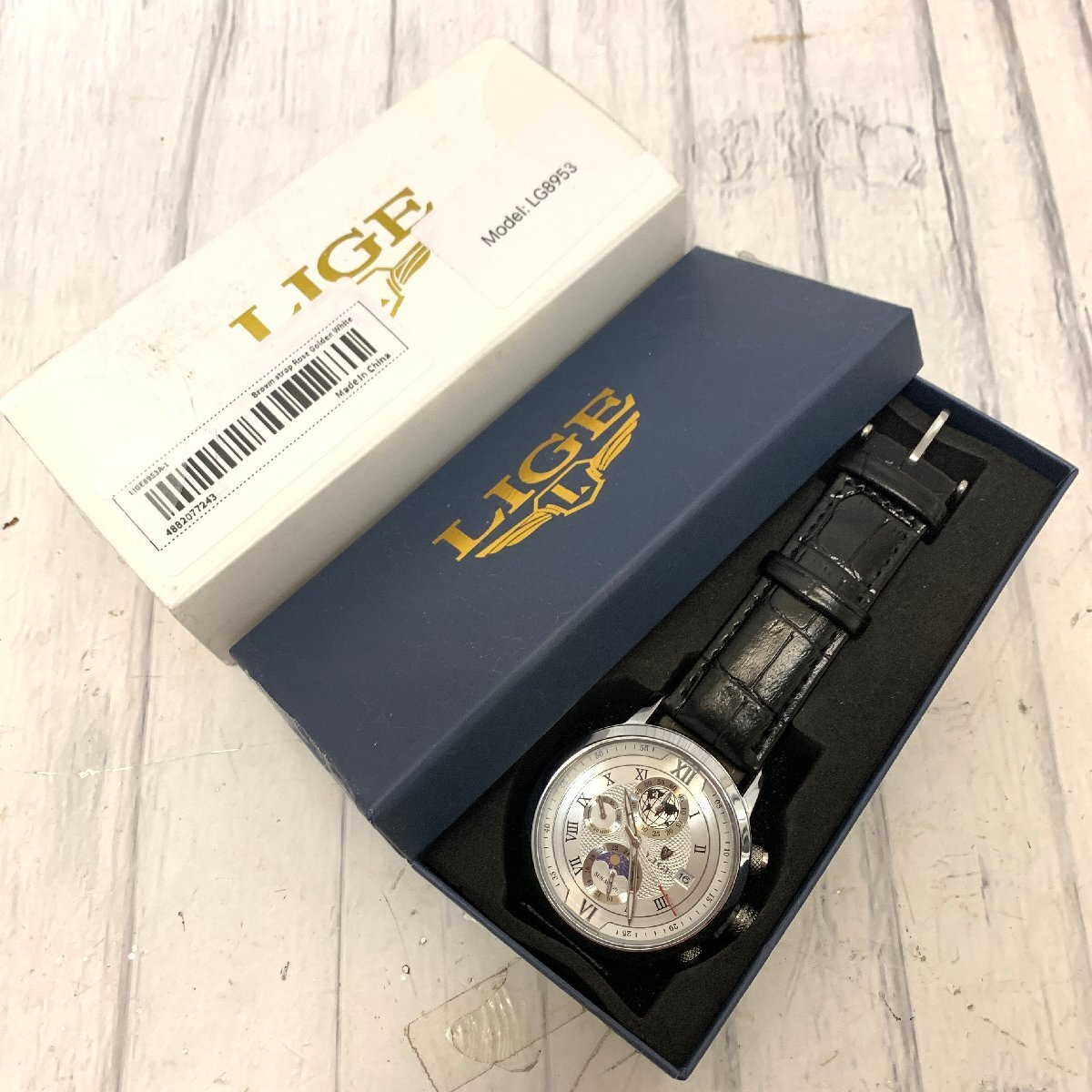 Yahoo!オークション - s001 B2 2.未使用に近い LIGE社製 クロノグラフ ...