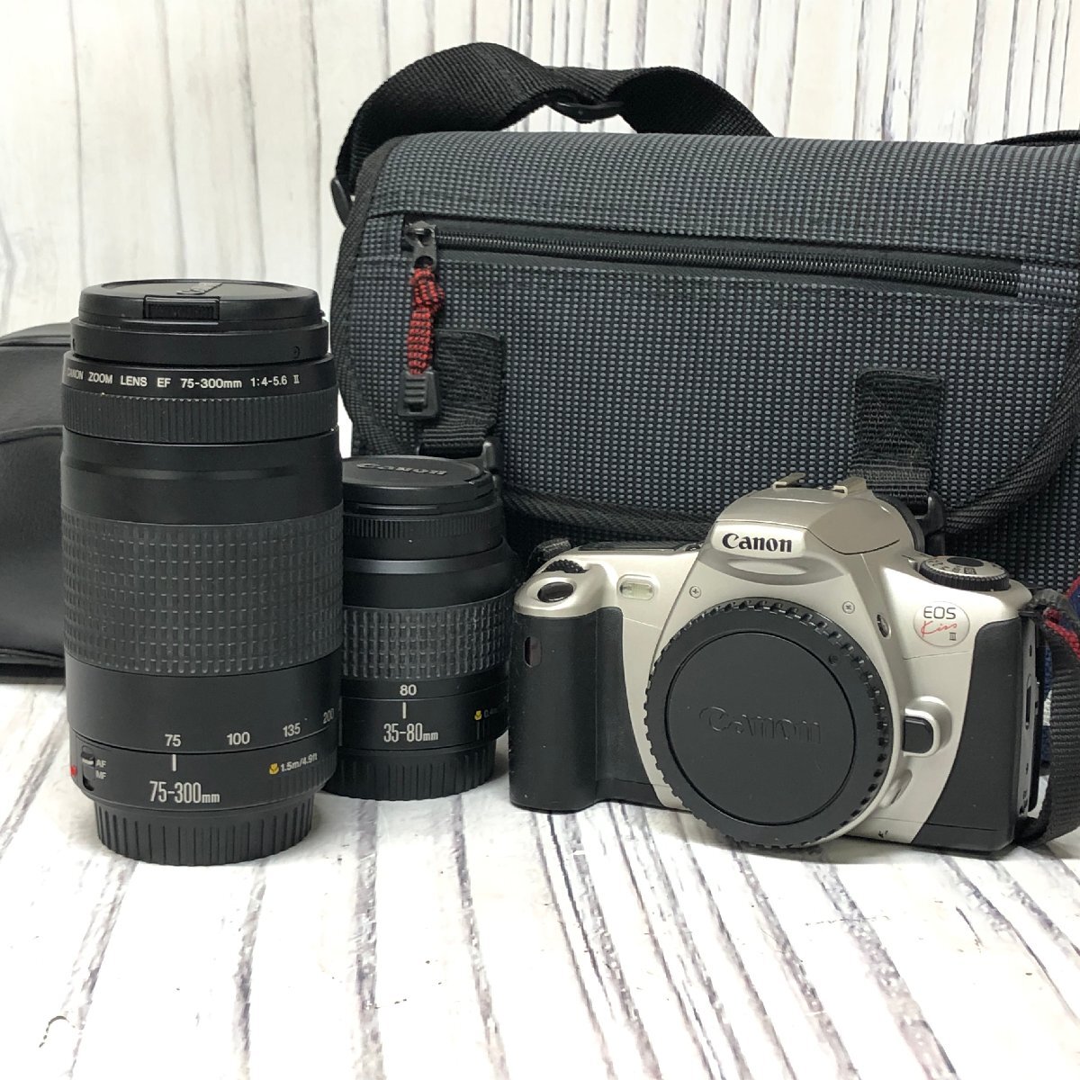 Yahoo!オークション - m001 J(80) CANON EOS KISS III 一眼レフ レンズ...