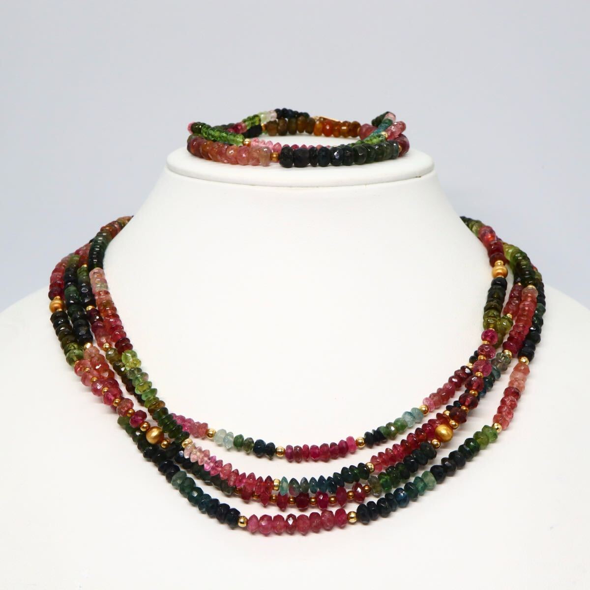 Yahoo!オークション - 【セット売り】1円〜 K18入り 天然トルマリンネ...