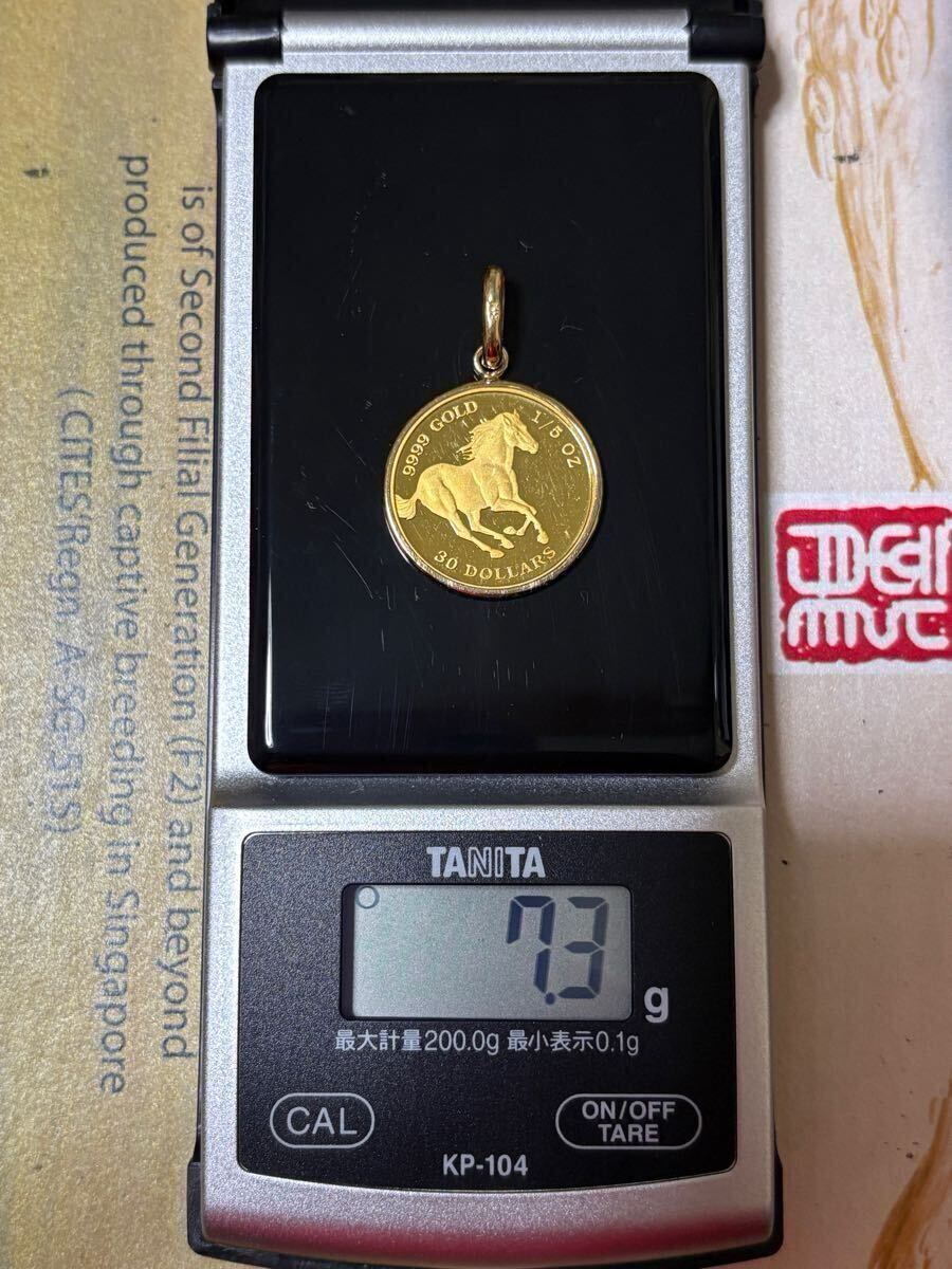 Yahoo!オークション - K24 ツバルホース金貨 1/5OZ K18 ペンダントトッ...