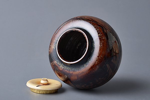 Yahoo!オークション - k405【和み】茶道具 亀井楽山 高取文林茶入 大蔵...