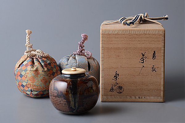 Yahoo!オークション - k405【和み】茶道具 亀井楽山 高取文林茶入 大蔵...