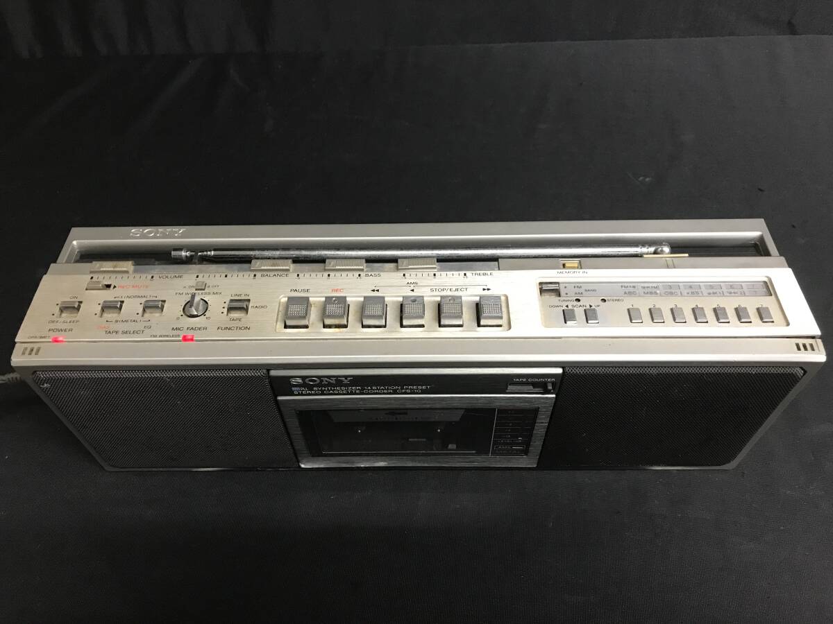 Yahoo!オークション - 3 通電のみ確認 SONY CFS-10 FM/AMステレオラジ...