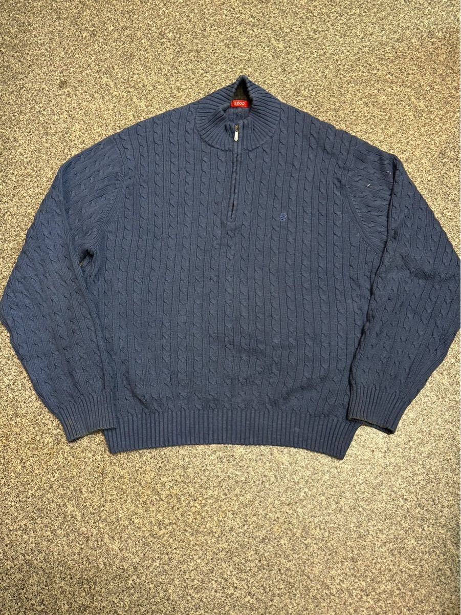 Yahoo!オークション - IZOD ハーフジップニット コットン XXL アイゾッ...