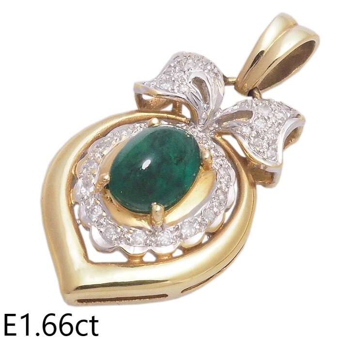 Yahoo!オークション - 音羽屋 エメラルド/1.66ct ダイヤ/0.23ct K18YG/...