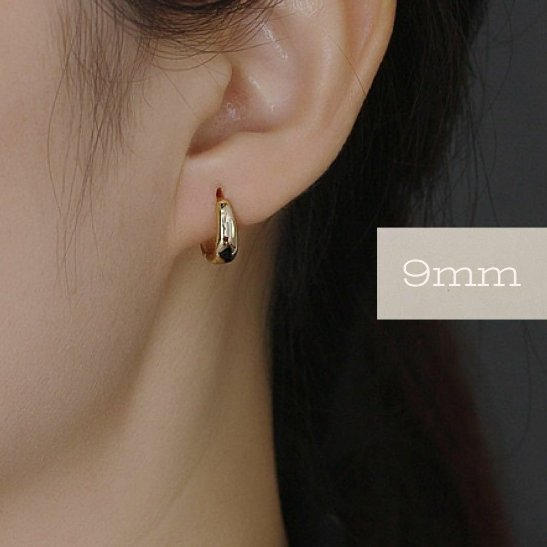 Yahoo!オークション - 新品 フープピアス S925 9mm アレルギー対応 シ...