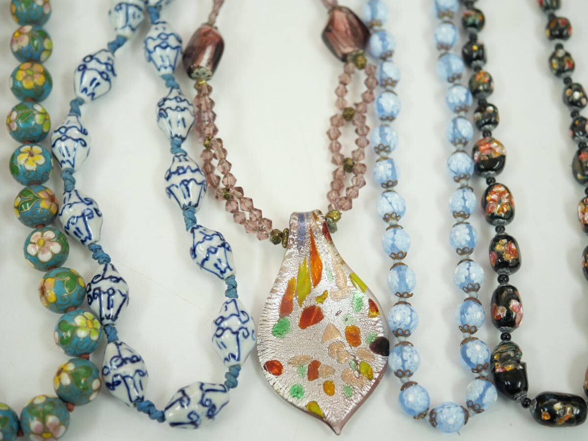 Yahoo!オークション - 【C61】ガラス 焼き物 ネックレス ブローチ ヴェ...