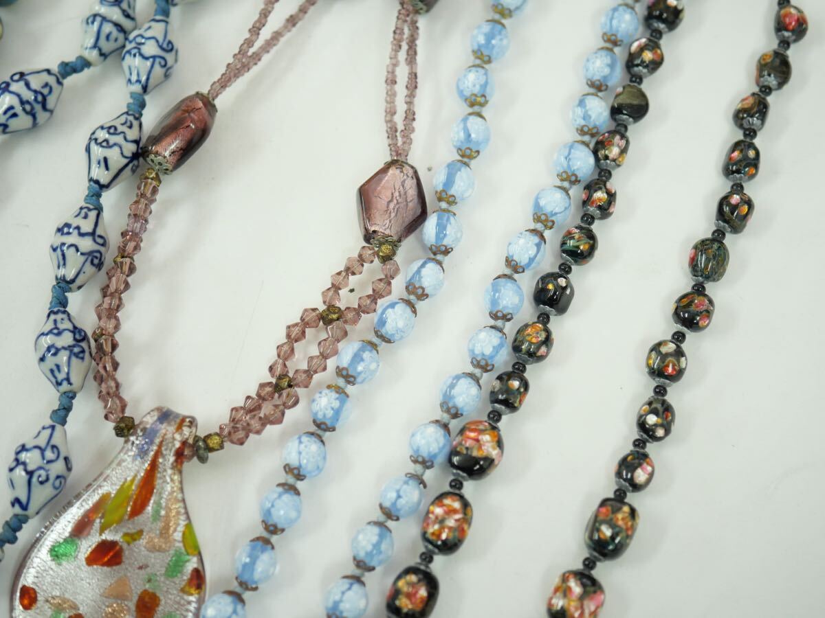 Yahoo!オークション - 【C61】ガラス 焼き物 ネックレス ブローチ ヴェ...