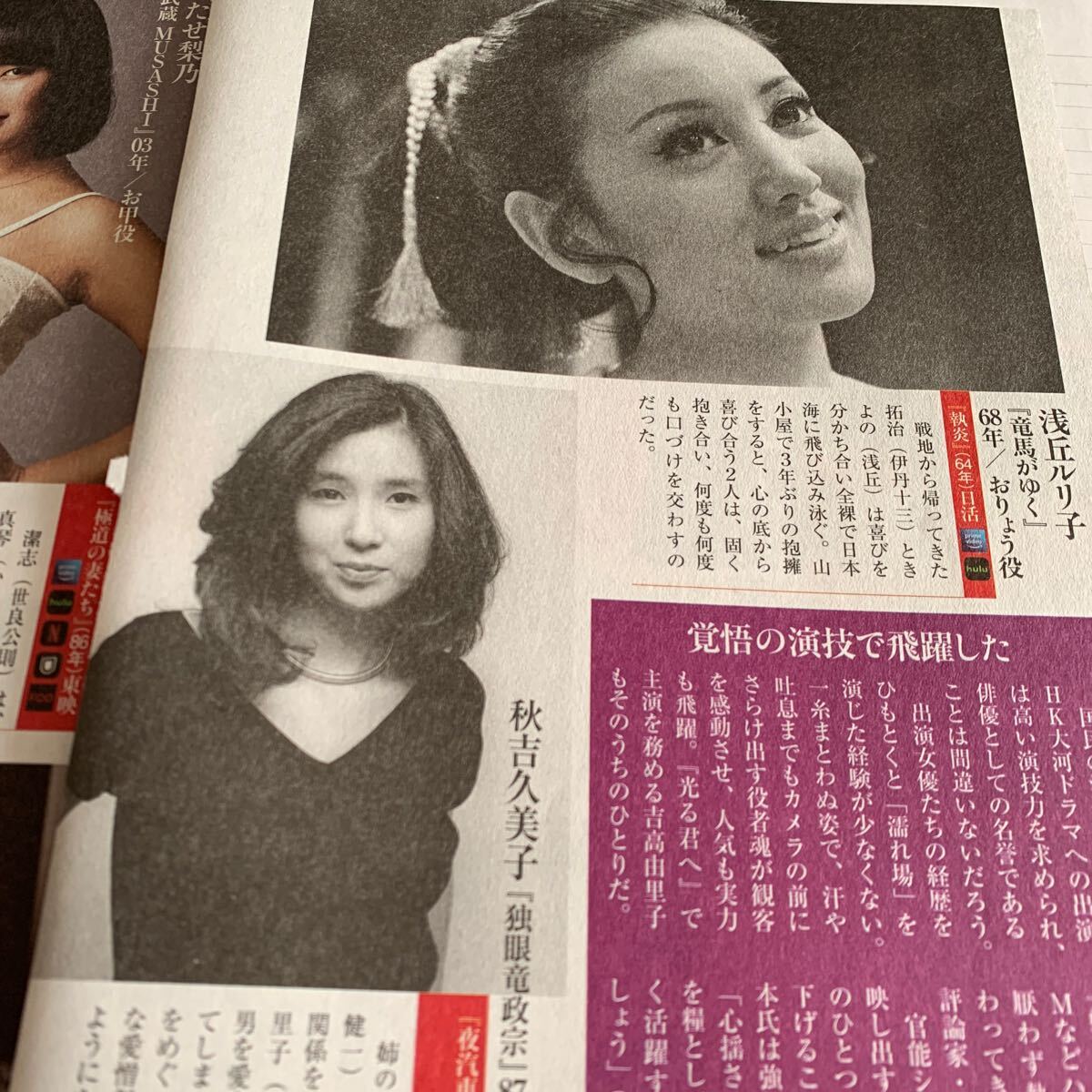 P31-4 夏目雅子 吉高由里子 浅丘ルリ子 秋吉久美子 かたせ莉乃 門脇麦 島田陽子 斉藤慶子 夏木マリ 二階堂ふみ 切り抜き(タレント)｜売買されたオークション情報、yahooの商品情報を ...