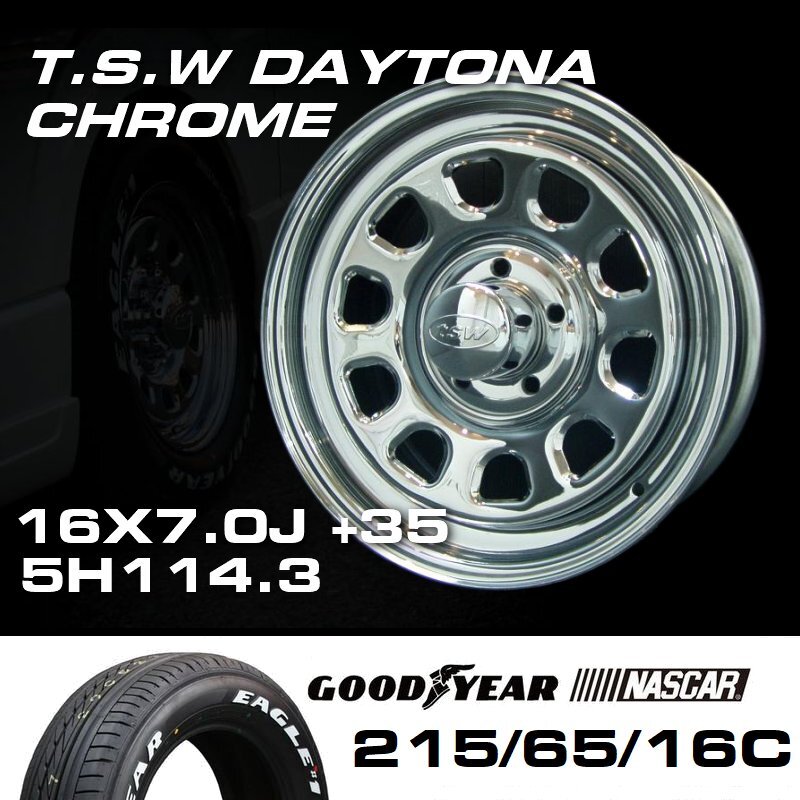 Yahoo!オークション - TSW DAYTONA クローム 16X7J+35 5穴114.3 ナスカ...