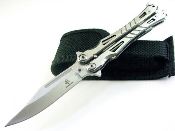 Yahoo!オークション - JL-12A フルステンレス バタフライナイフ 440C...