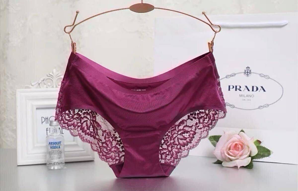 シームレス レース ショーツ 光沢 4枚セット セクシー レディース 下着 ブラック 黒 レッド 赤 ブラウン 茶色 ベージュ 肌色 3Lサイズ XXL(新品/送料無料)のオークション落札情報