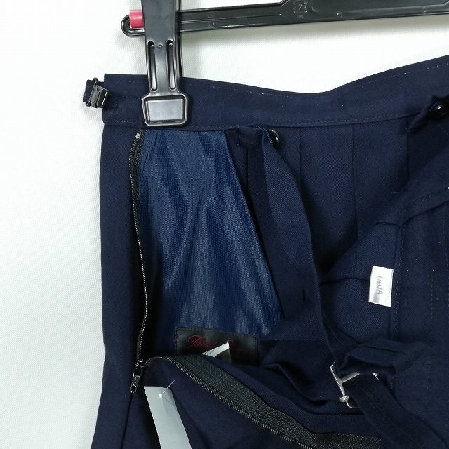 Yahoo!オークション - 1円 スクールスカート 夏物 w63-丈45 紺 中学 高...